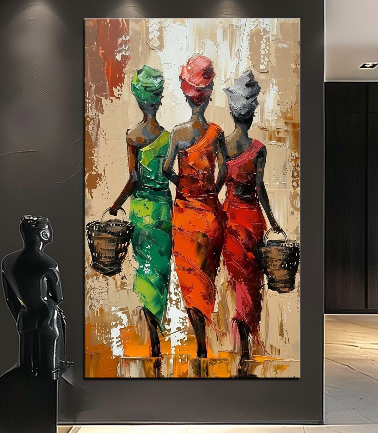 Vibrant African Women Canvas Print - Colorful Ethnic Art, Modern Wall ...