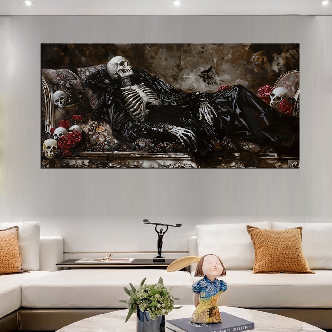 Eternal Slumber Skeleton Art - Framed Victorian Gothic Canvas Print ...