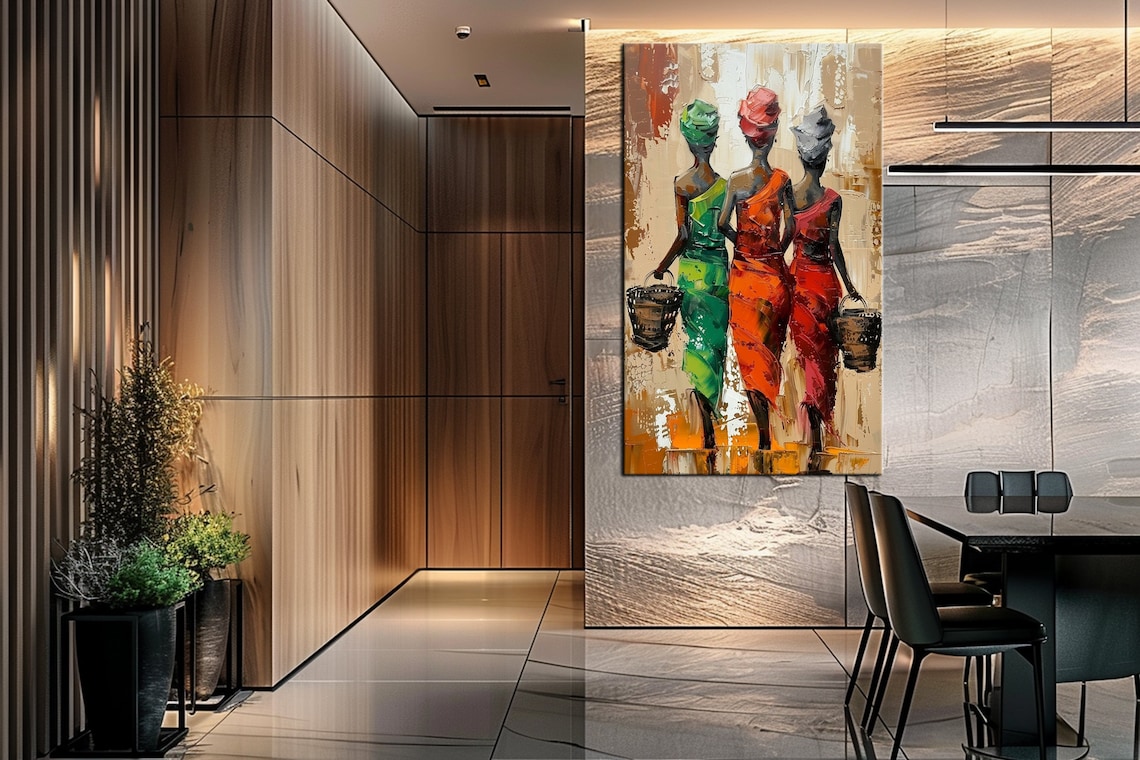 Vibrant African Women Canvas Print - Colorful Ethnic Art, Modern Wall ...
