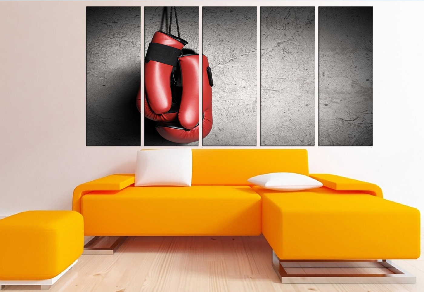 Boxing glove wall art canvas sports wall art print Boxer | Etsy