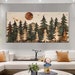 Rustic 3D Wood Wall Art Canvas Print Framed Pine Trees and Sun Canvas ...