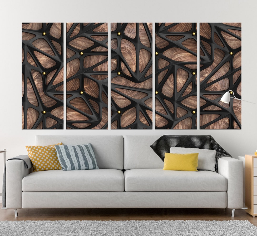 Abstract 3d Wall Art 3d Canvas Wall Art Wood Texture Canvas Print 3d ...