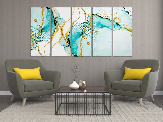 Abstract Wall Art Turquoise Modern Wall Art Abstract Print | Etsy