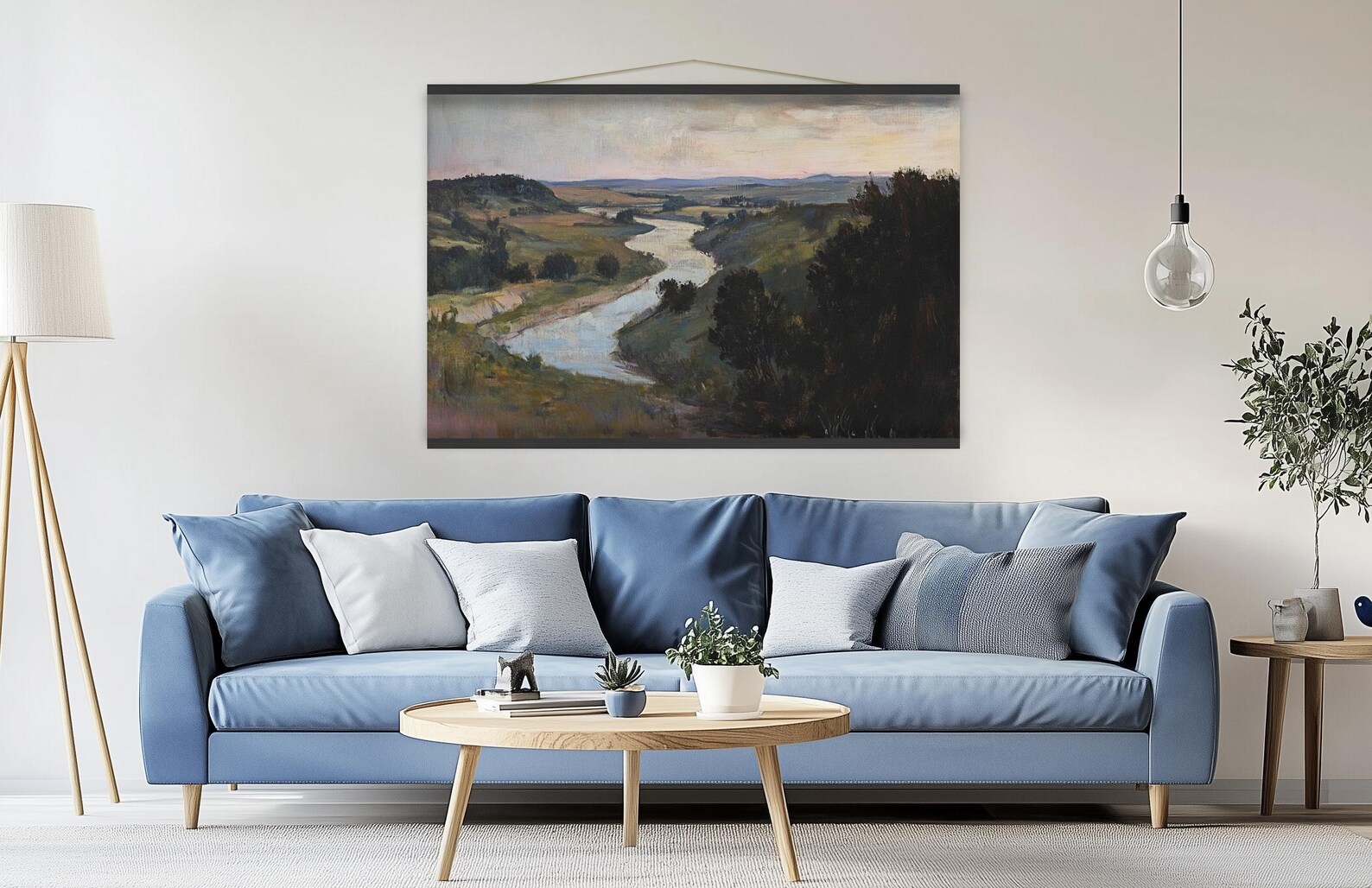 Sunset River Valley Tapestry | Scenic Landscape Wall Hanging | Tranquil ...