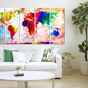 Huge Large World Map on Canvas World Map Unique World Map in - Etsy
