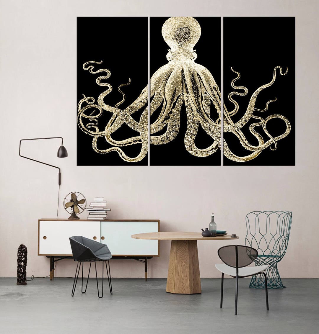 Octopus Wall Art Canvas Print for Living Room and Office, Octopus Wall ...