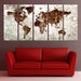 Large Abstract Wall Art Set Push Pin World Map Wall Art - Etsy