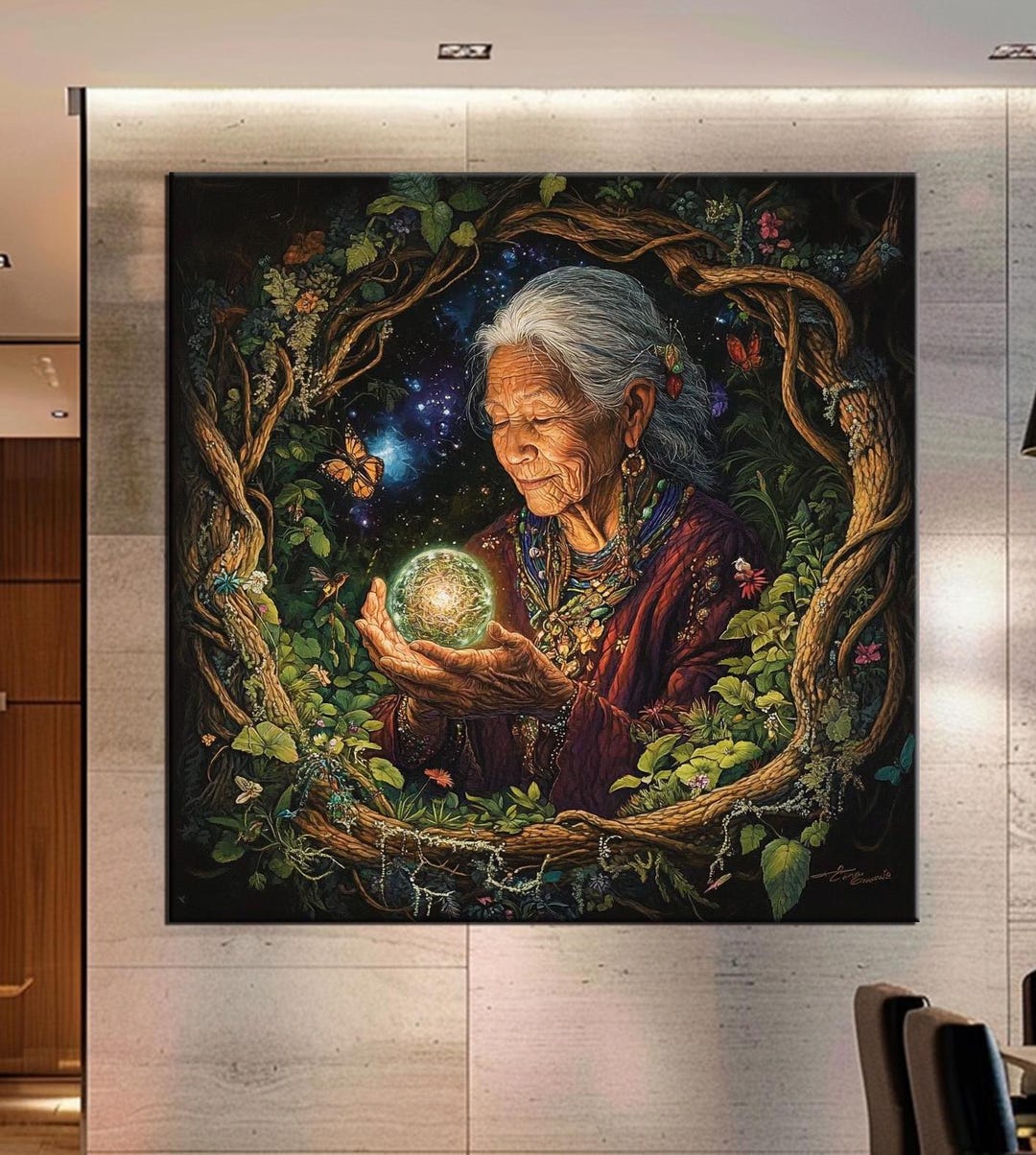 Mother Gaia Earth Canvas Print – Magical-fantasy Spiritual Mother ...