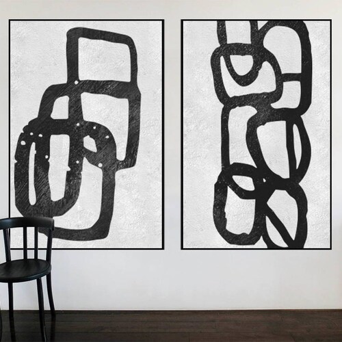 Black and White Wall Artextra Large Wall Art Abstract - Etsy