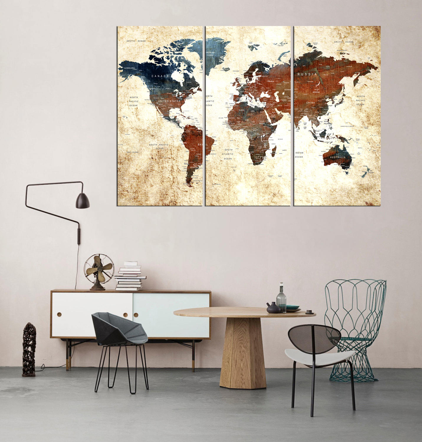 World Map Wall Art Canvas Large Wall Decor Extra Large Wall | Etsy