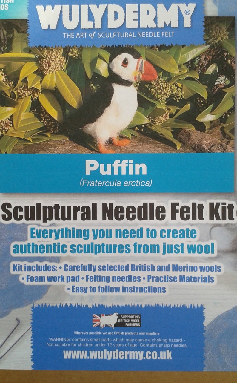 Puffin Needle Felt Kit 100% BRITISH WOOL Makes 2 Puffins - Etsy