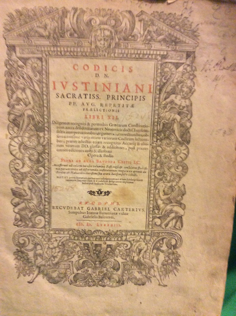 Latin Codicis Justiniani Book of Roman Law Ca. 1583 - Etsy
