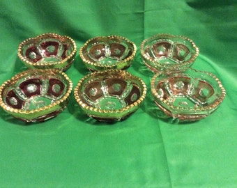 Ruby Red Glass Bowl - Etsy