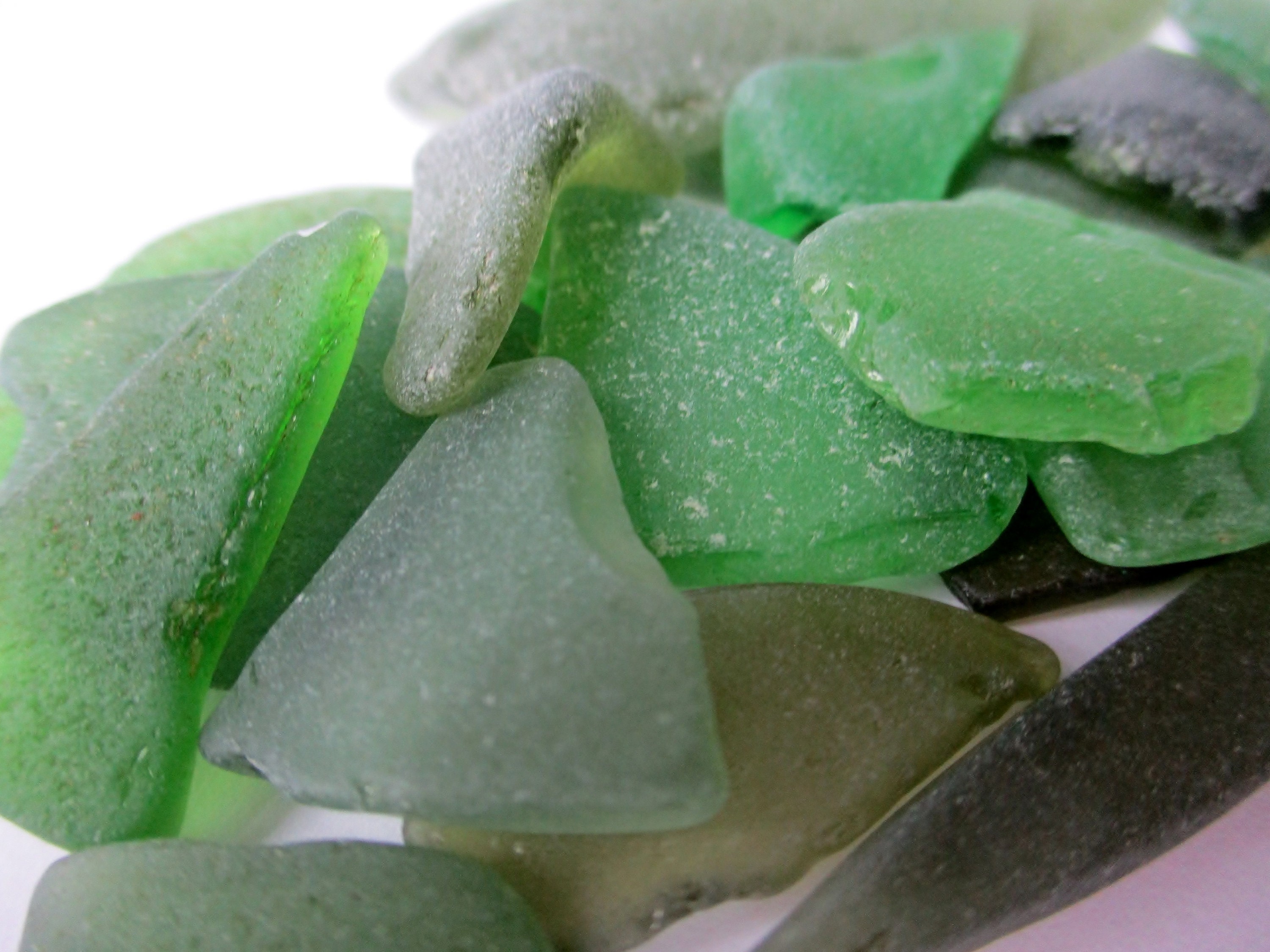 Authentic Green Sea Glass 23 Pcs Etsy