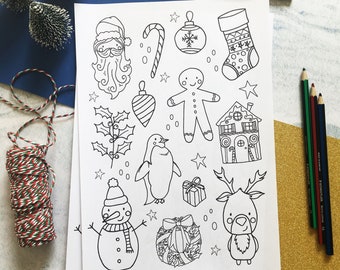 Kids Printable Colouring Christmas Collection 25 Pages - Etsy