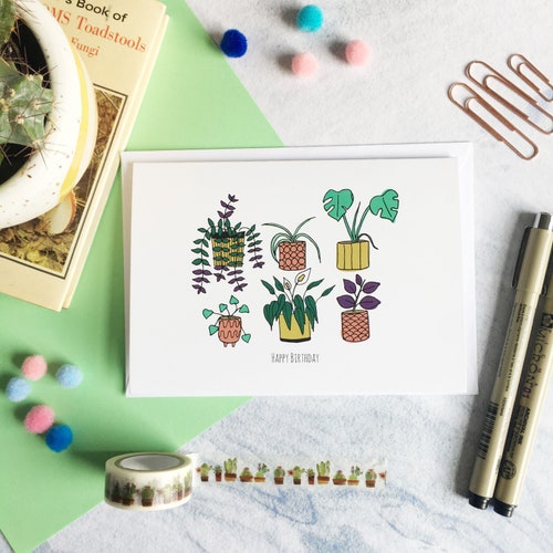 Plant Birthday Card - Etsy
