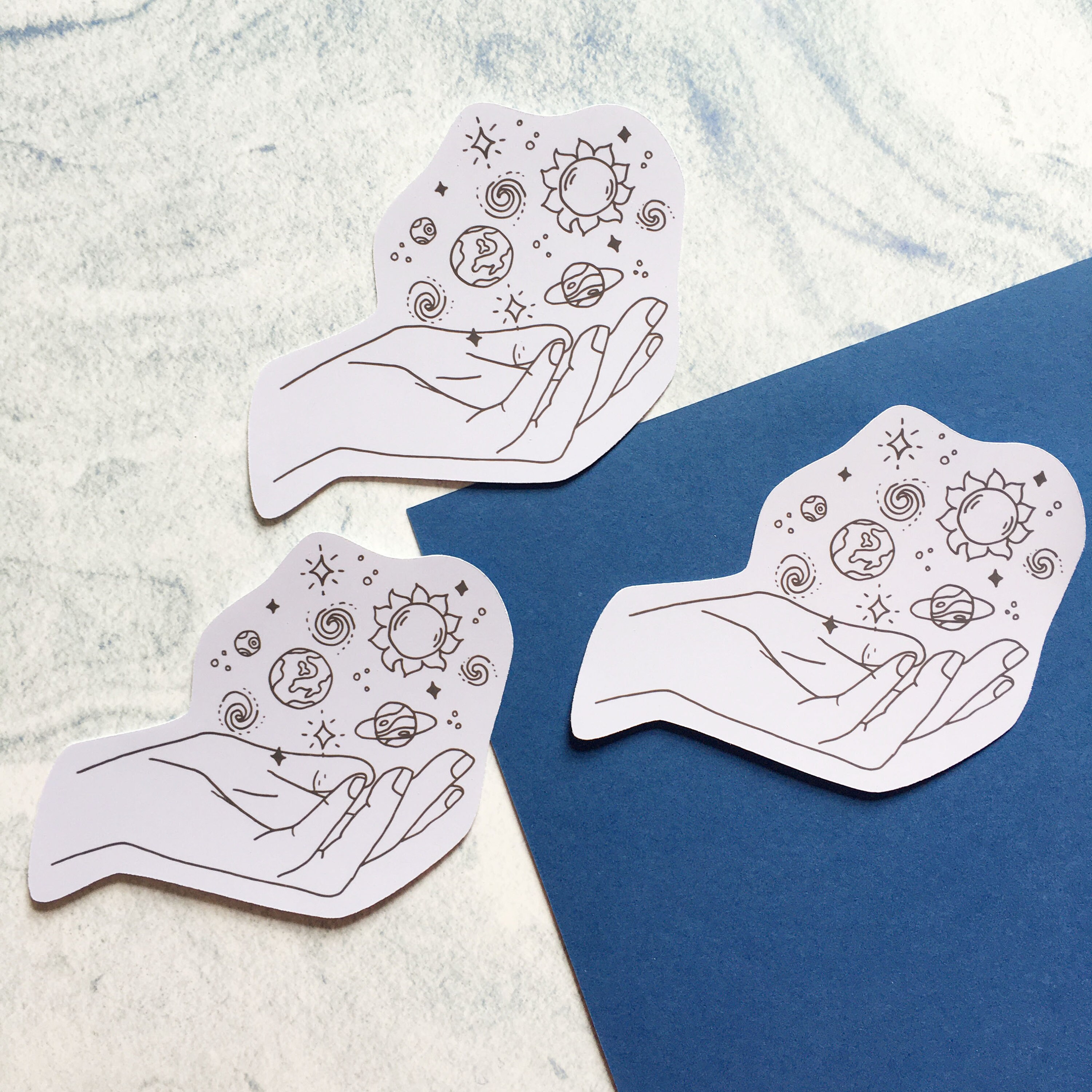 Celestial hand Aesthetic stickers Line art stickers | Etsy