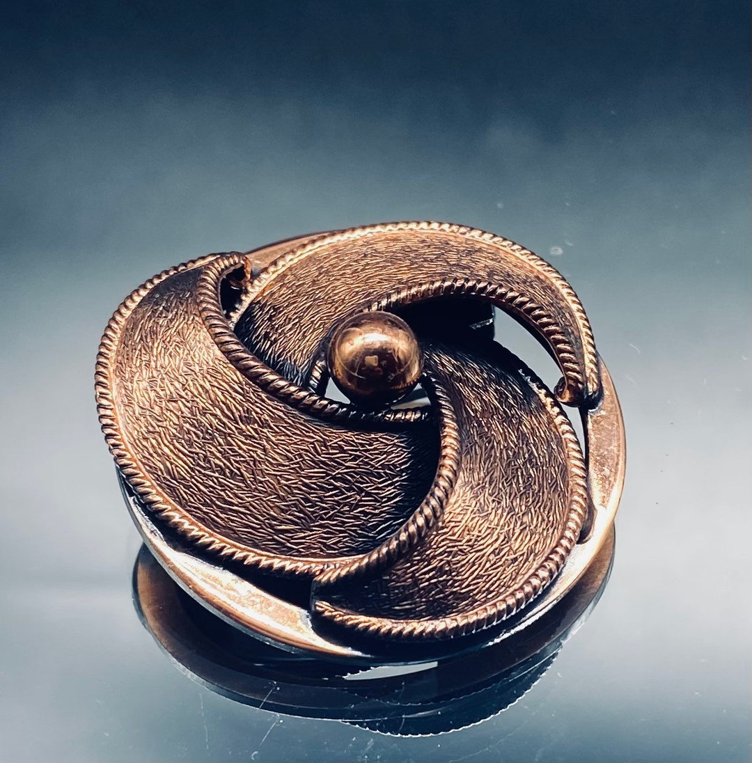 Vintage Copper Brooch - Etsy