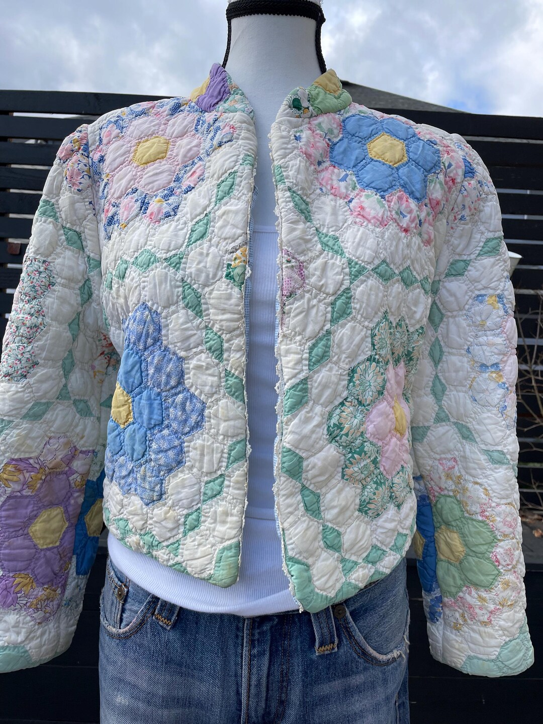 Handmade Vintage Quilt Jacket Sz S/M - Etsy