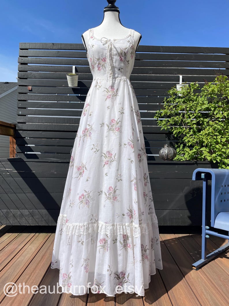 70's Gunne Sax Tulip Bouquet Maxi Sundress Sz 11 - Etsy