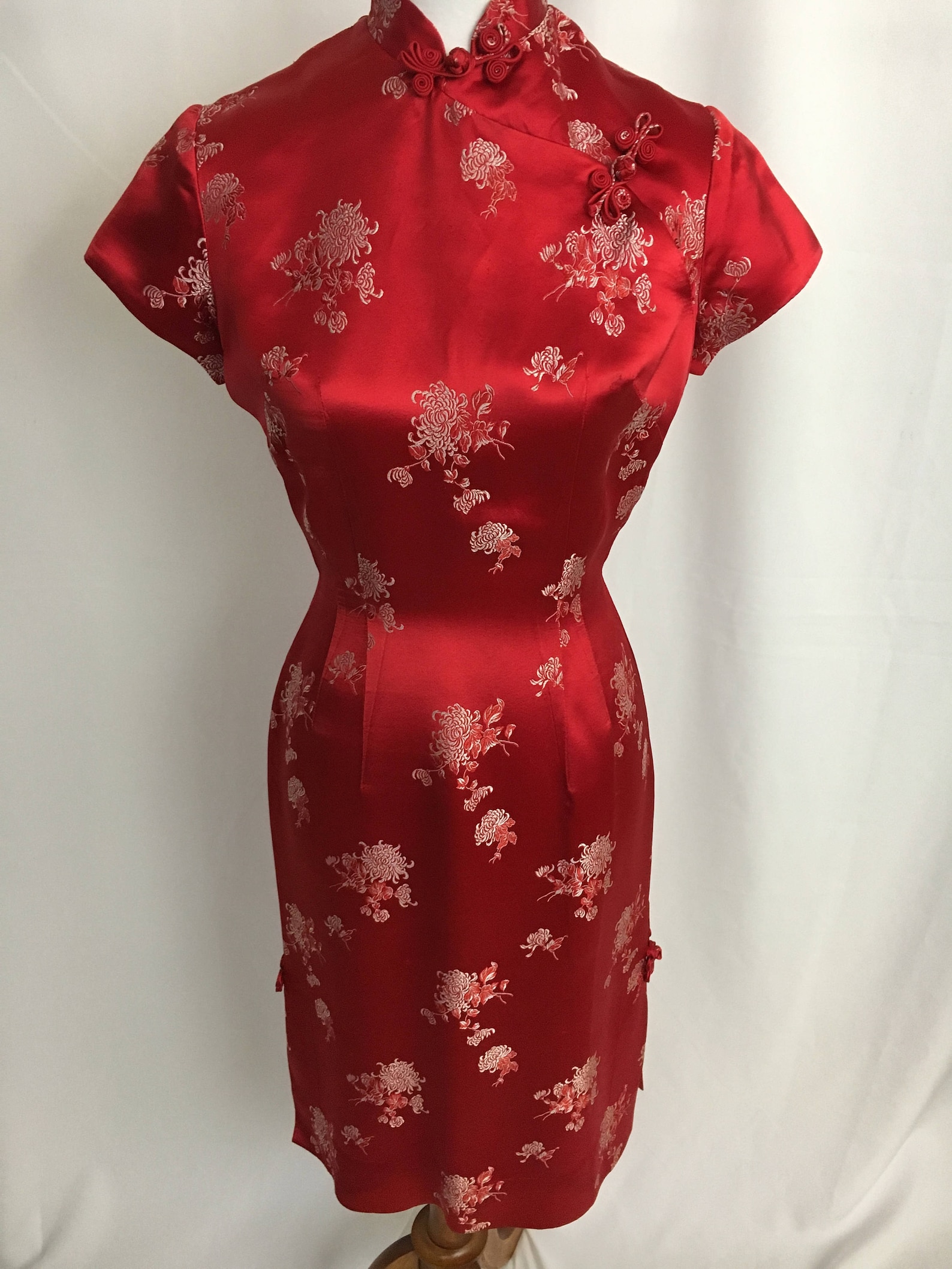 Beautiful 50's Cherry Red Silk Royal Hawaiian Cheongsam - Etsy