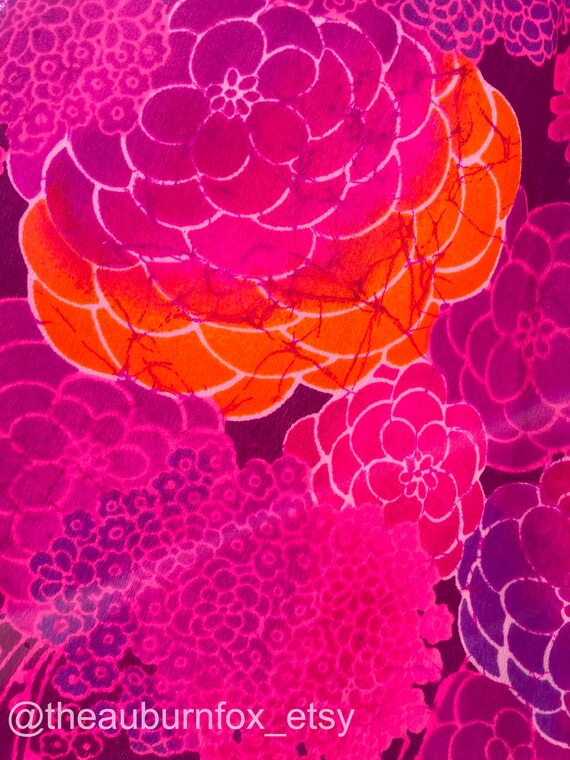 70's Hawaiian Togs Purple Passion Floral Sunset Dress… - Gem