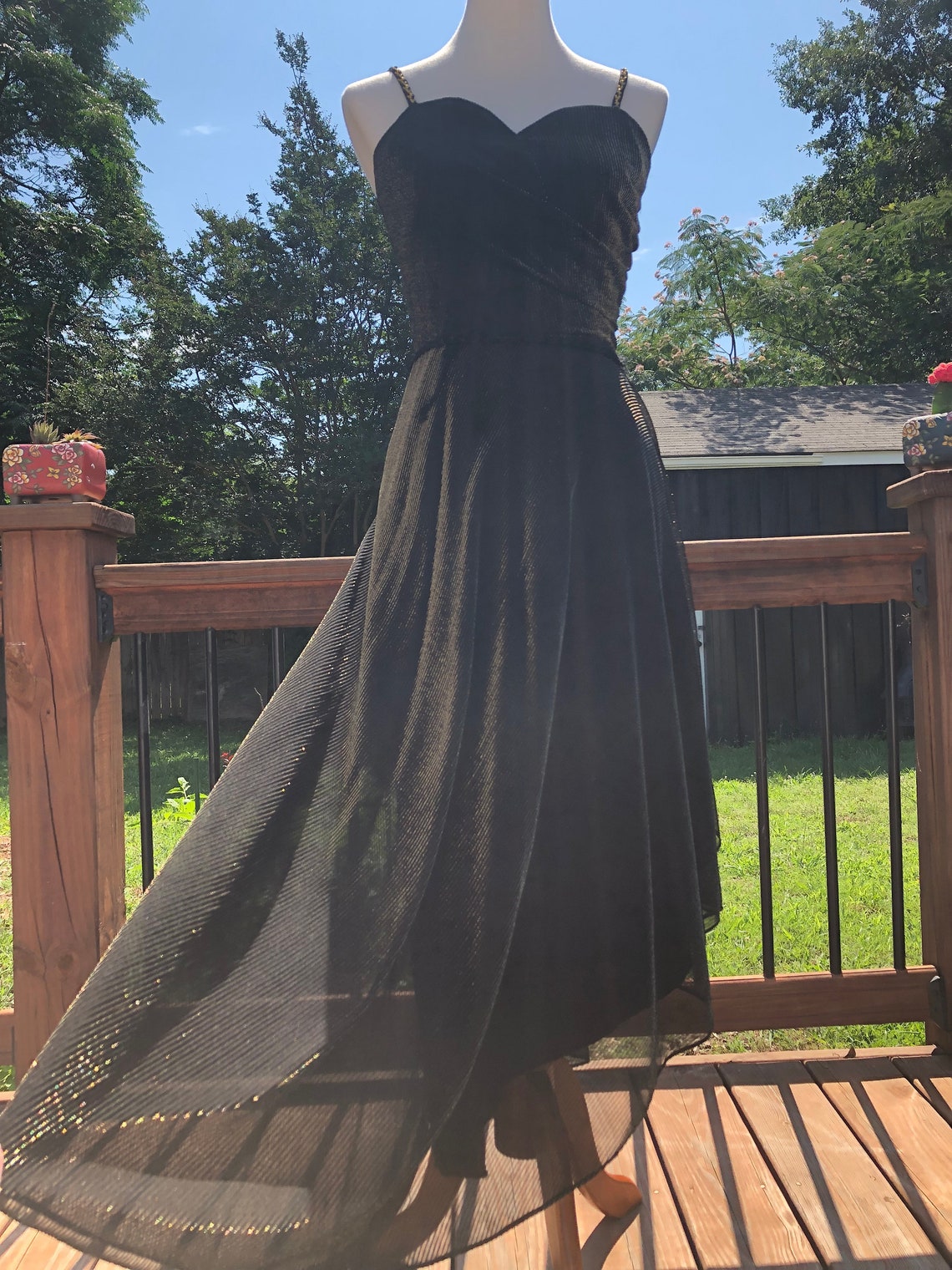 Early 80's Black & Metallic Gold Disco Dress | Etsy