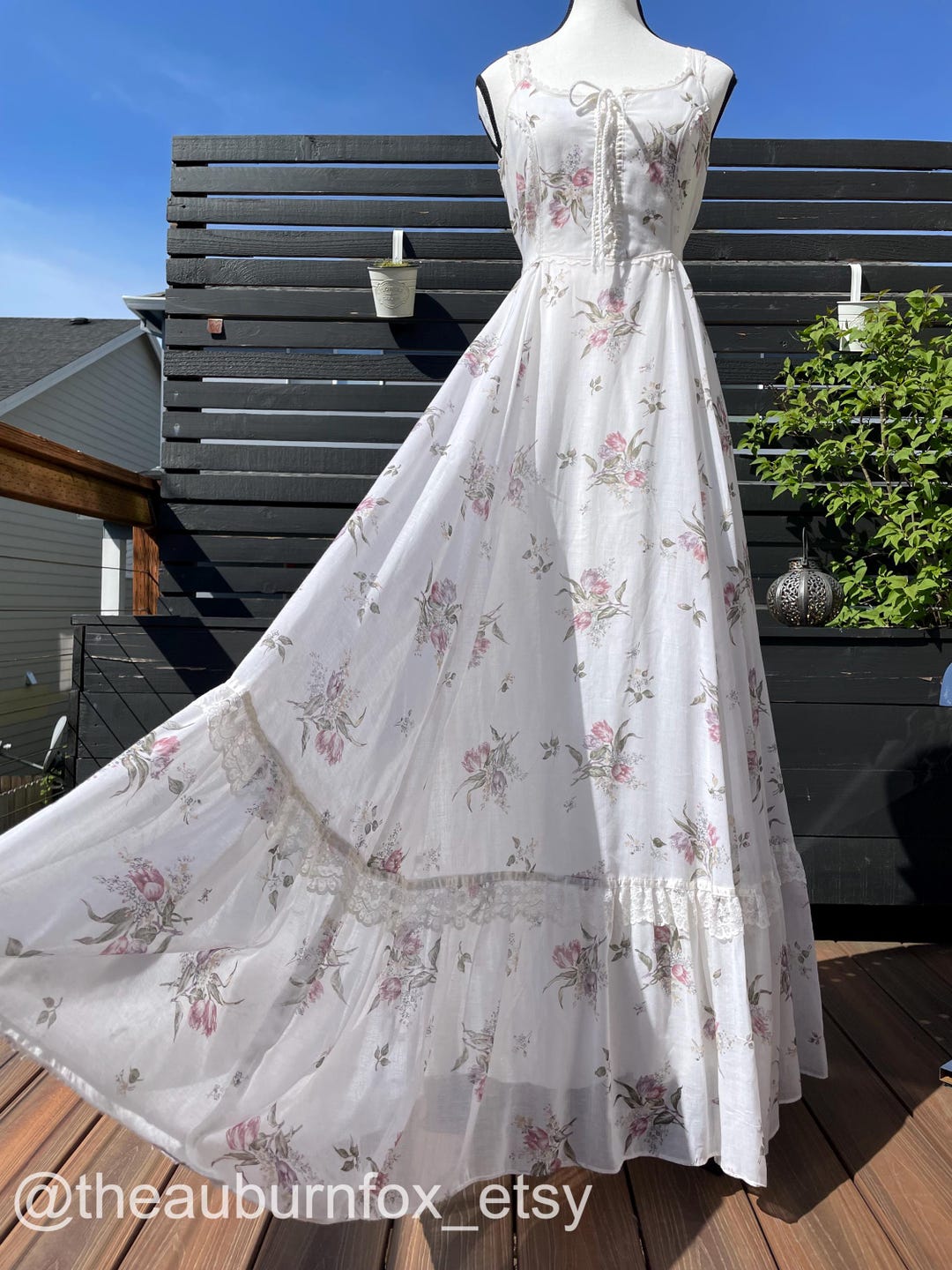70's Gunne Sax Tulip Bouquet Maxi Sundress Sz 11 - Etsy