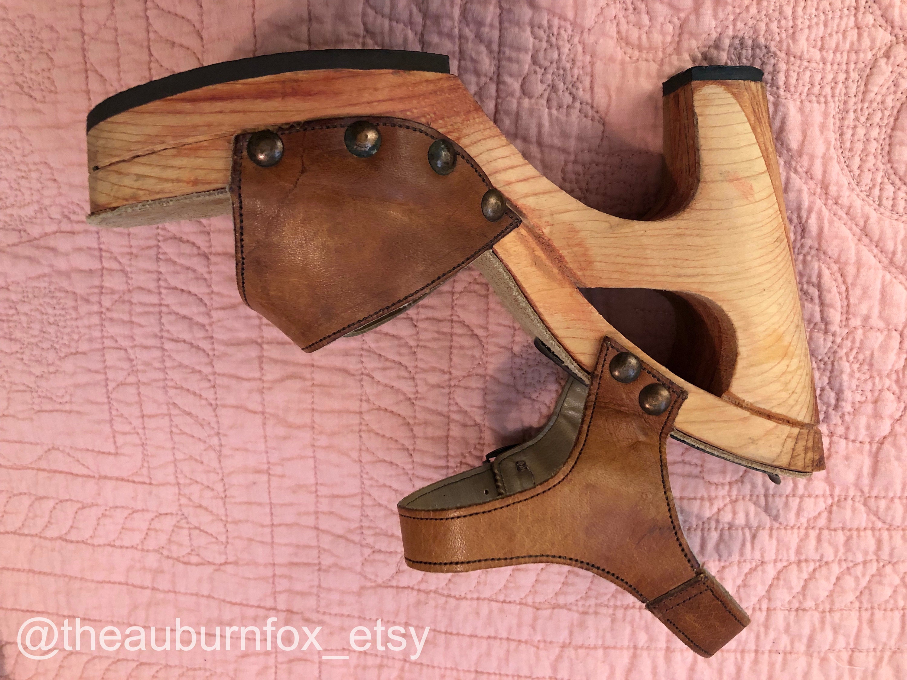 70's Wooden Platform Sandals by Stuff by Frank Sbicca Sz | Etsy