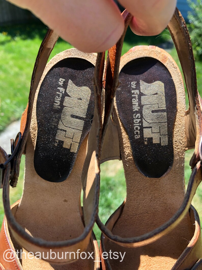 70's Wooden Platform Sandals by Stuff by Frank Sbicca Sz | Etsy