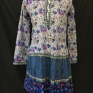 70's Denim Jazz Hippie Pakistan Mini Dress Medium - Etsy