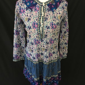 70's Denim Jazz Hippie Pakistan Mini Dress Medium - Etsy
