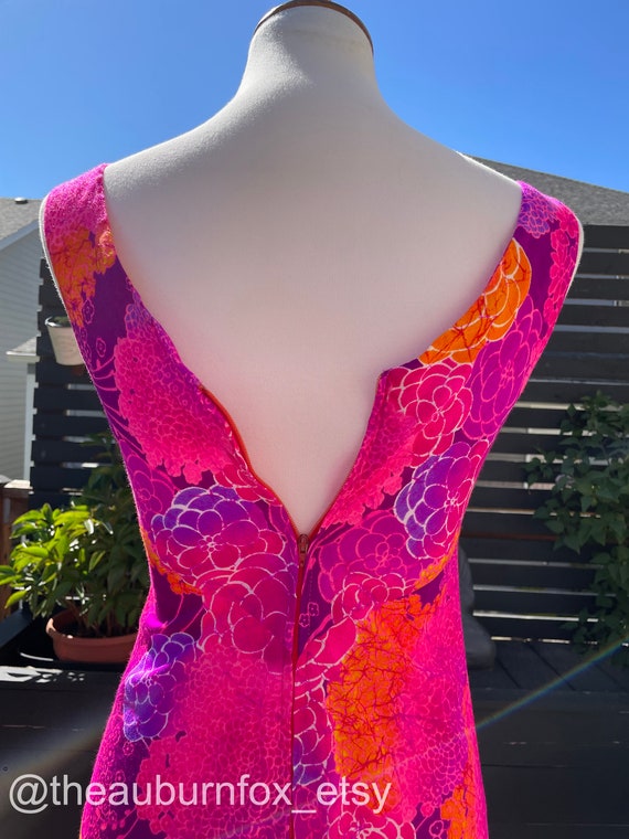 70's Hawaiian Togs Purple Passion Floral Sunset Dress… - Gem