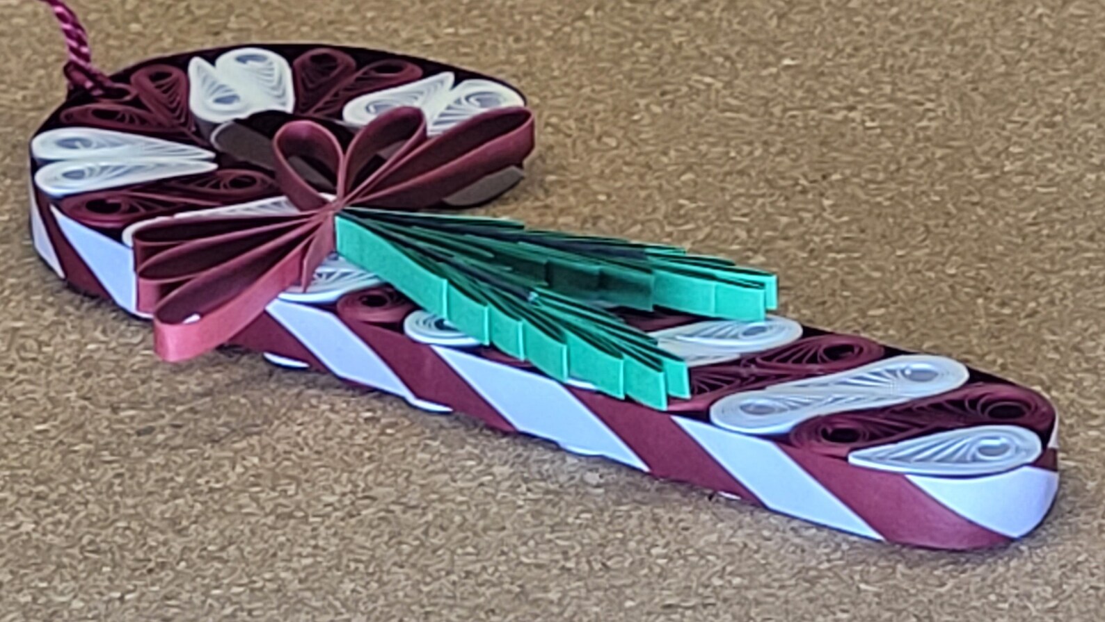 Quilled Christmas Candy Cane Ornament. - Etsy