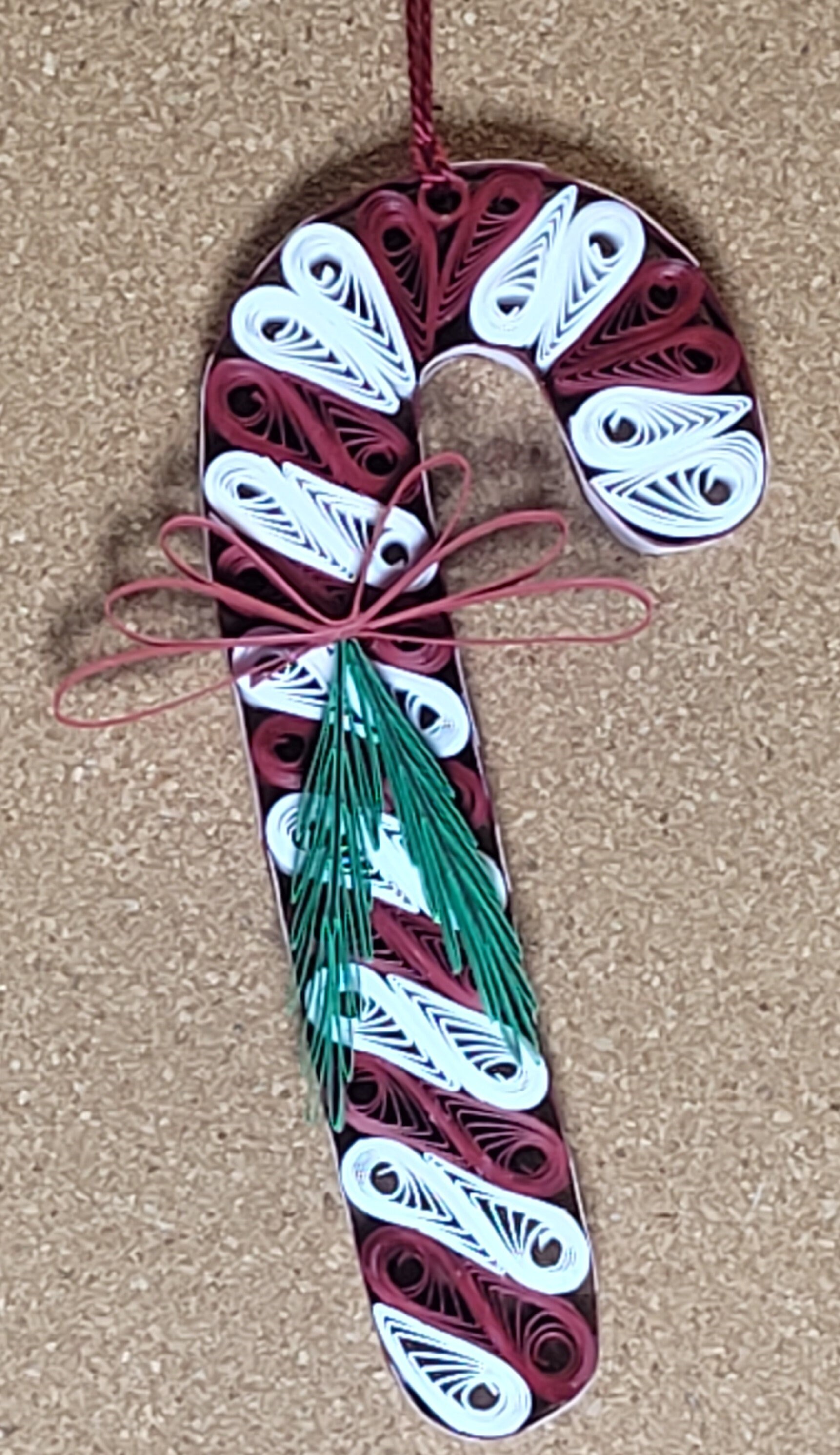 Quilled Christmas Candy Cane Ornament. - Etsy