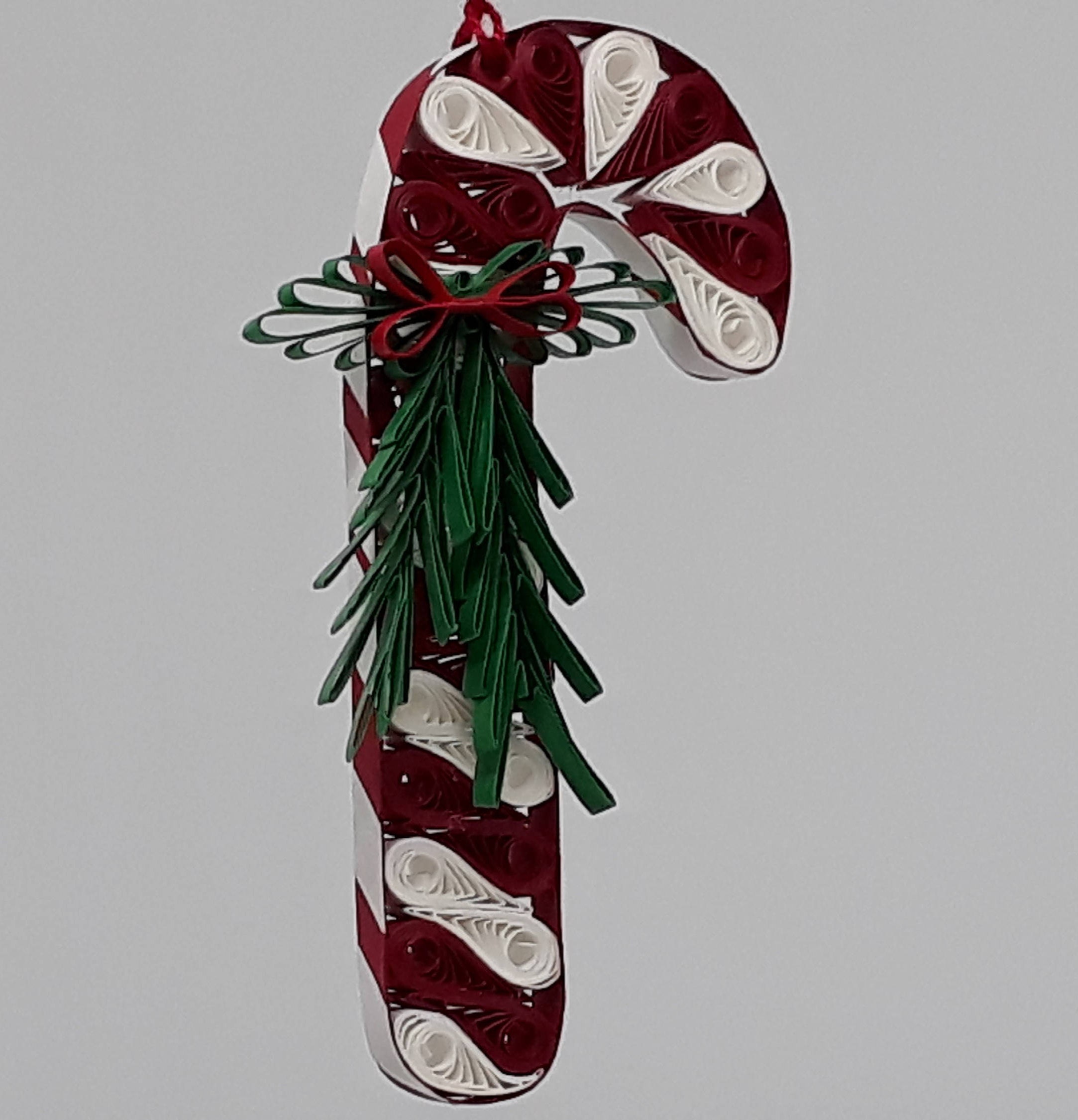 Quilled Christmas Candy Cane Ornament. - Etsy