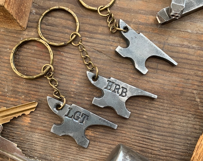 Personalized Metal Blacksmith Keychain. Custom Iron Gift for Him ...