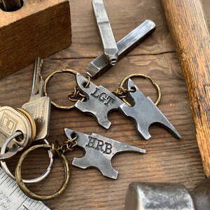 Personalized Metal Blacksmith Keychain. Custom Iron Gift for Him ...