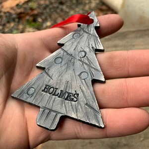 Blacksmith Forged Christmas Tree Ornament. Personalization or ...