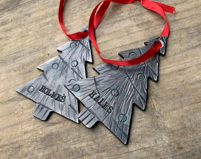 Blacksmith Forged Christmas Tree Ornament. Personalization or ...