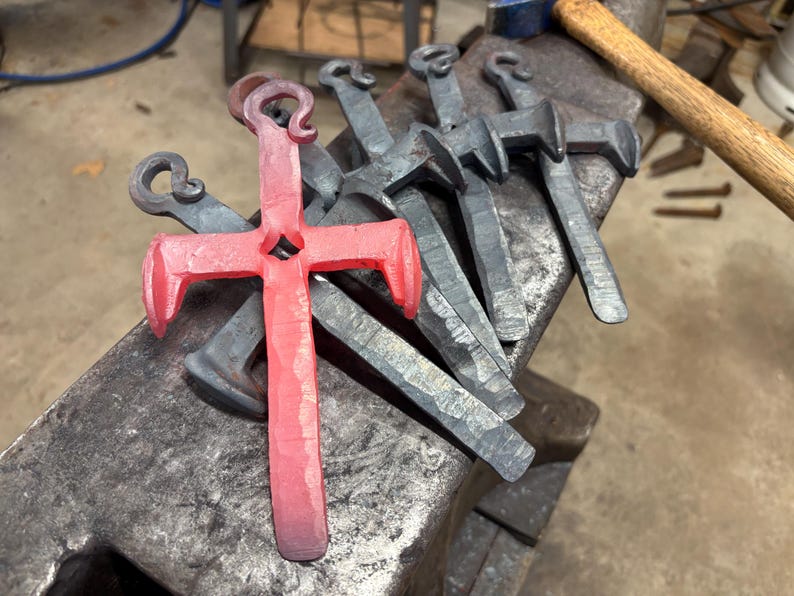 Hand Forged Iron Cross Made From Railroad Spike - Etsy Australia