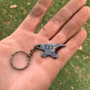 Personalized Metal Blacksmith Keychain. Custom Iron Gift for Him ...