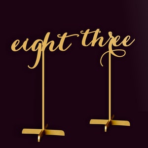 Table Numbers Gold Table Numbers Table Numbers With Base Wedding Table ...