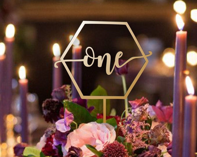 Table Numbers Hexagon Table Numbers Wedding Table Numbers Gold - Etsy