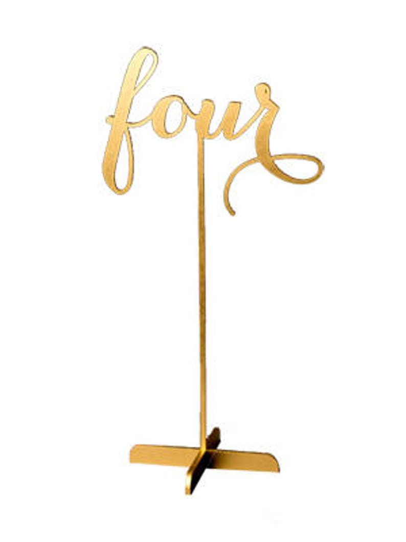 Table Numbers-gold Table Numbers-table Numbers With Base -wedding Table ...