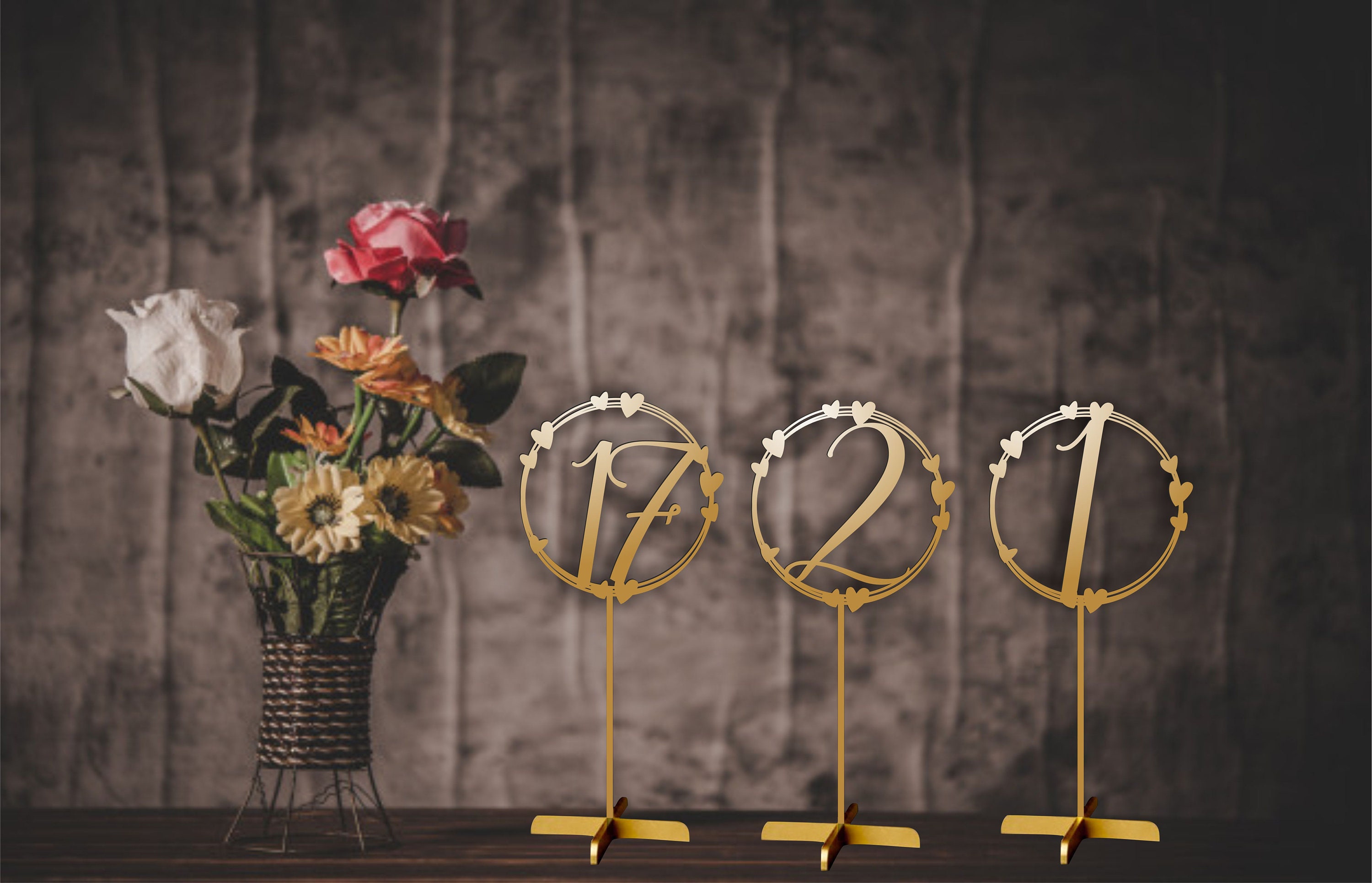 Table Number gold Table Numbers table Numbers With Base - Etsy