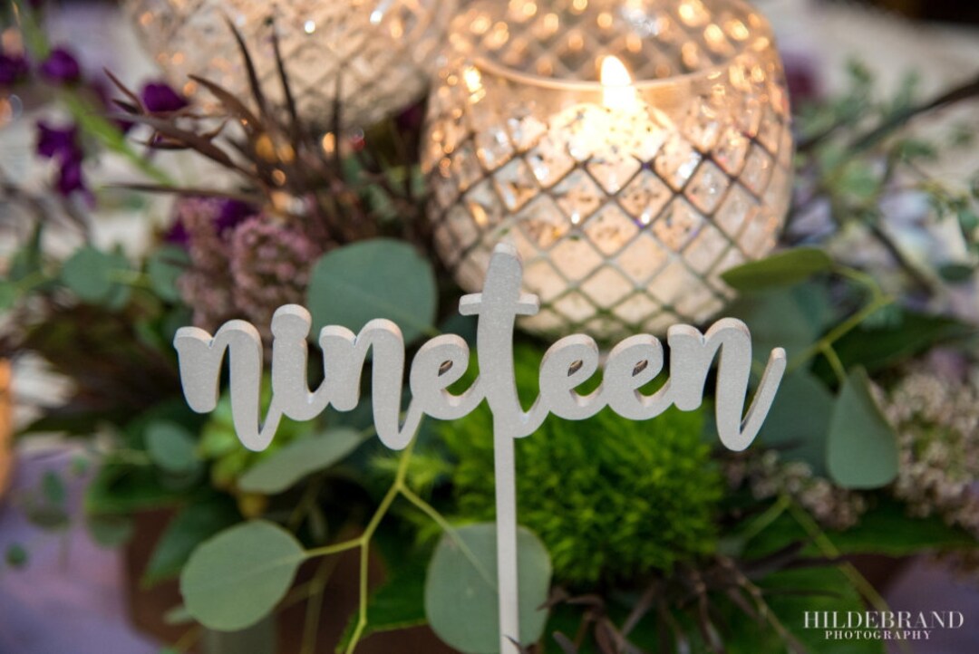 Table Number Silver Table Numbers Table Numbers With Base Wedding Table ...