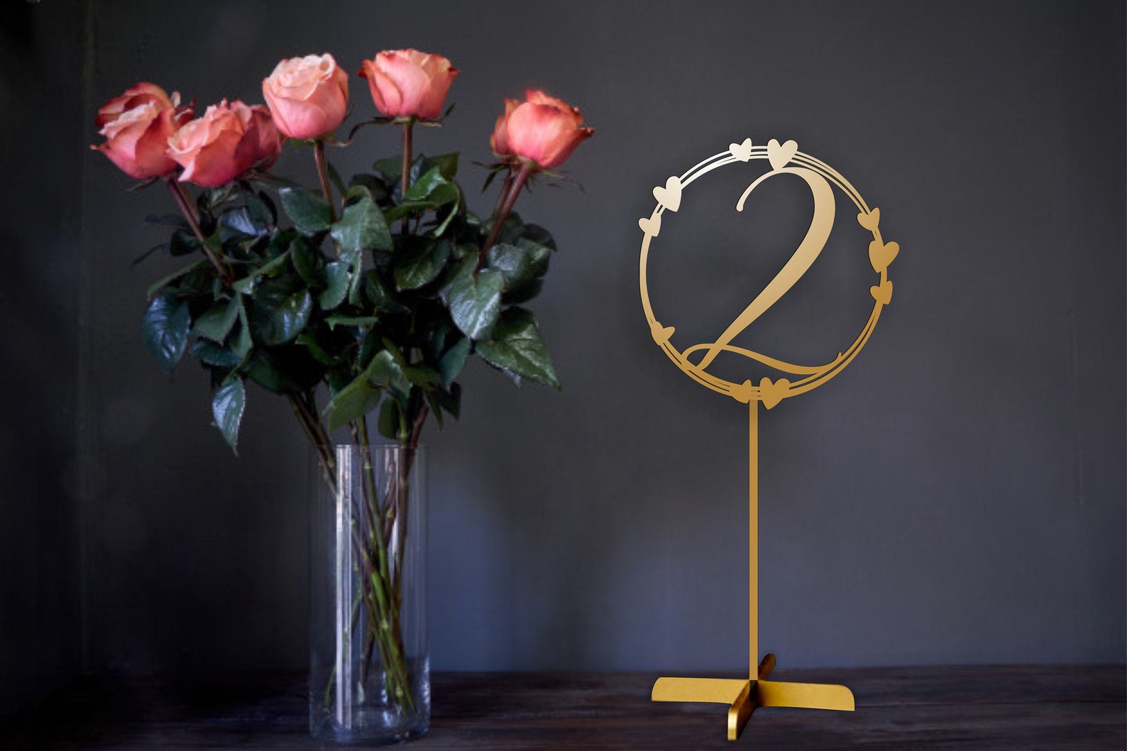 Table Number Gold Table Numbers Table Numbers with base | Etsy