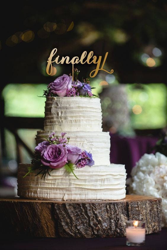 Cake Topper Finally Gold Cake Topper-wedding Cake - Etsy