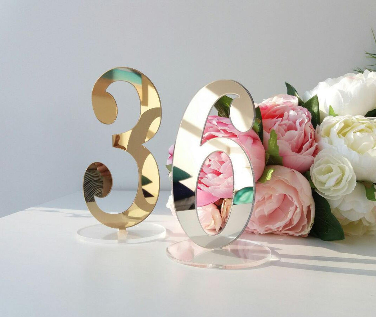Mirror Acrylic Table Numbers-silver Mirror Table Numbers | Etsy